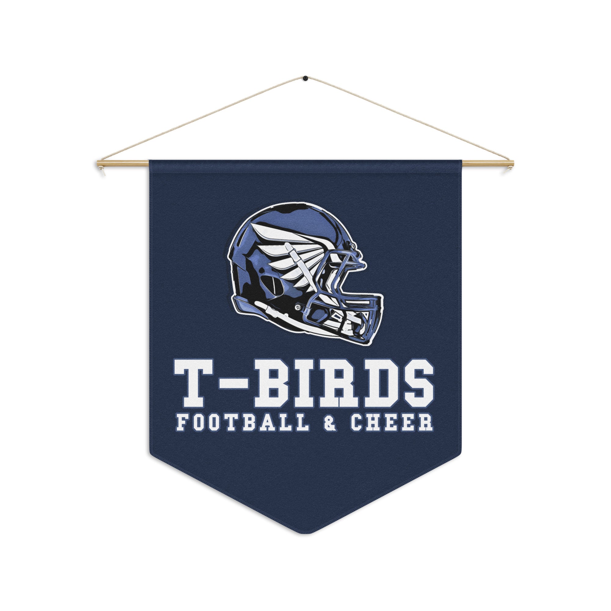 T-Birds Football & Cheer Winged Helmet Pennant Banner (Single Sided ...